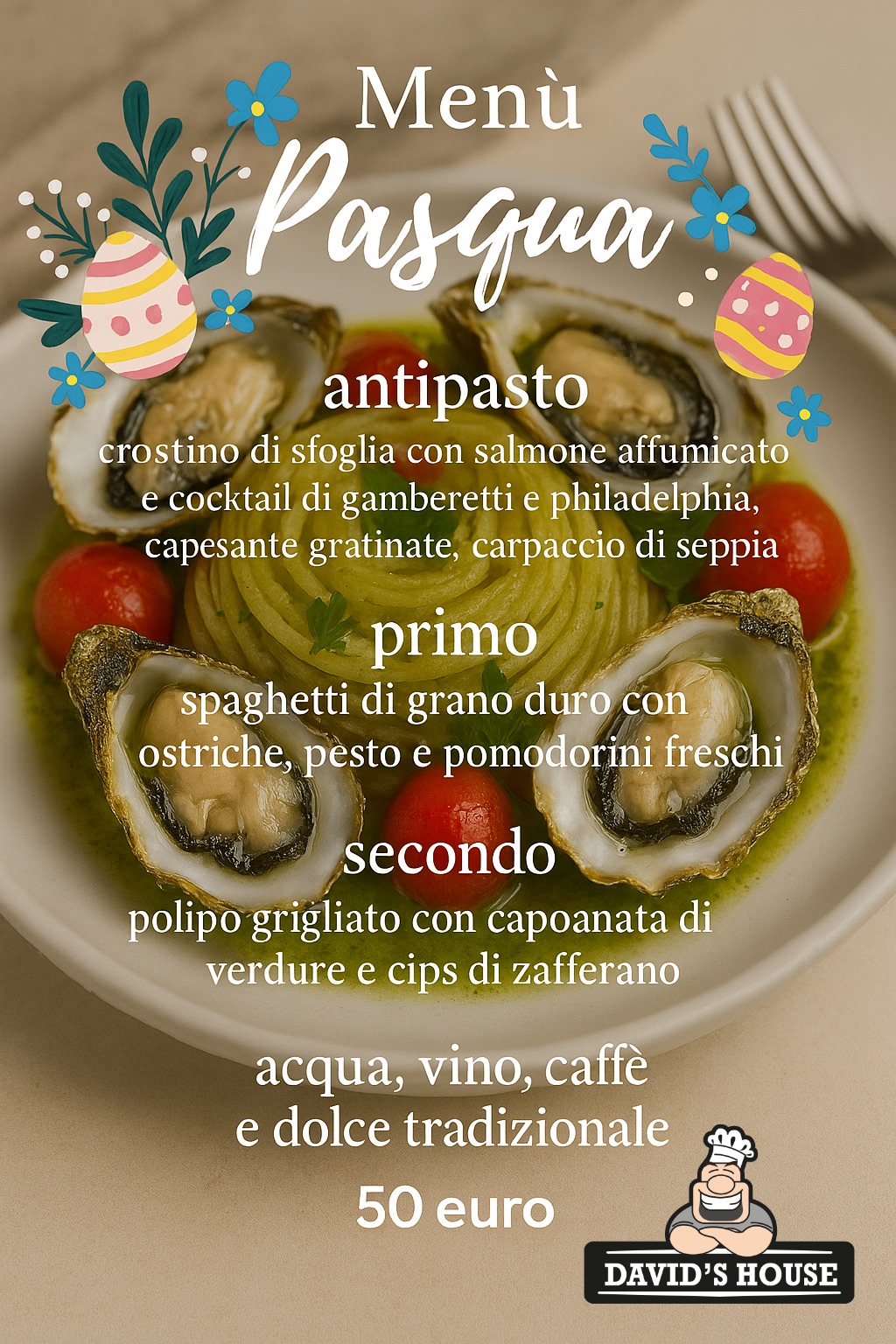 Menù Pasqua 2025 – David's House